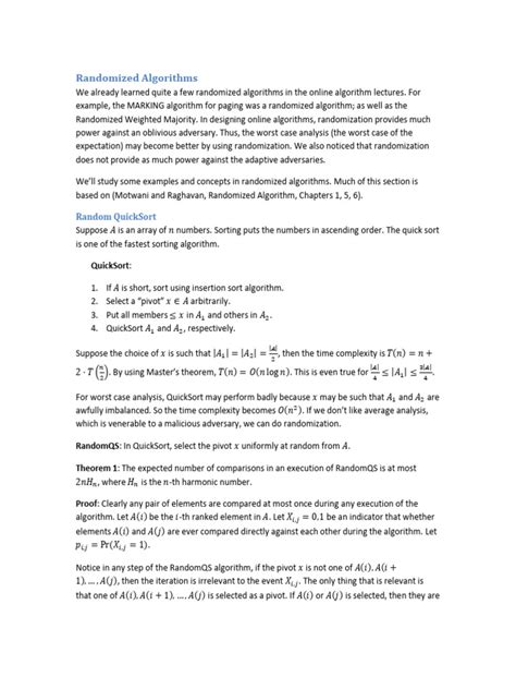 3 Randomizedalgorithms Pdf Computational Complexity Theory Time