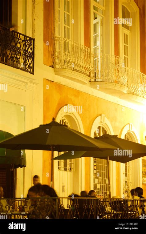 People At The Terrace Of Cafe Puerto Rico At Night San Juan Puerto