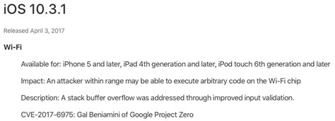 IOS 10 3 1 Security Update Fixes Wi Fi Vulnerability The Mac Security Blog