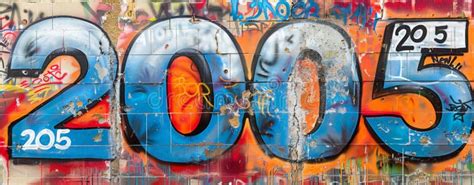 Brightly Colored Graffiti Showcases The Year 2005 Prominently On A