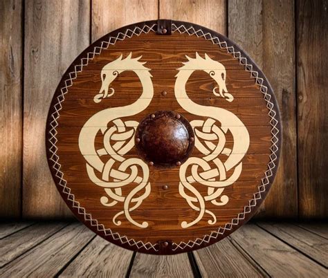 Jormungandr Serpent Viking Shield Medieval Shield Norse Shield Larp Viking Shield Viking