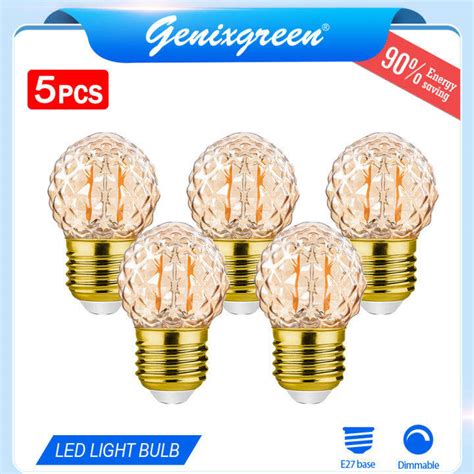 5แพ็กหลอดไฟไฟ Led สร้างสรรค์ย้อนยุคฐานสกรู E27 1w หลอดไฟเอดิสัน Led