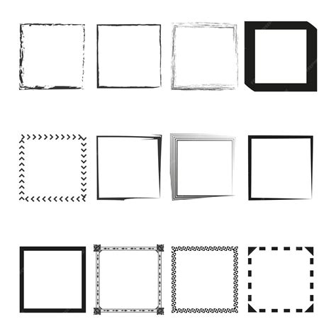 Premium Vector Assorted Frame Designs Decorative Borders Set Simple Square Outlines Vector
