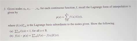 Solved 3 Given Nodes X0x1⋯xn For Each Continuous