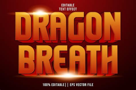 Premium Vector Dragon Breath Editable Text Effect 3d Modern Style