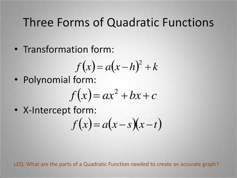 Notes 3 3 Quadratic Functions Ppt Download
