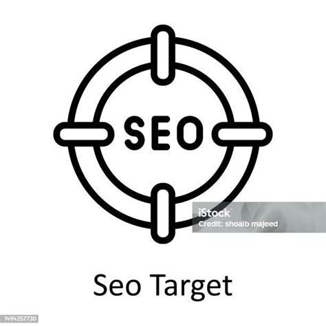 Seo 타겟 벡터 개요 아이콘 디자인 그림입니다 흰색 배경에 서 및 웹 기호 Eps 10 파일 3차원 형태에 대한 스톡 벡터 아트 및 기타 이미지 Istock