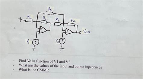 Solved Find V0 In Function Of V1 And V2 What Are The Chegg Com
