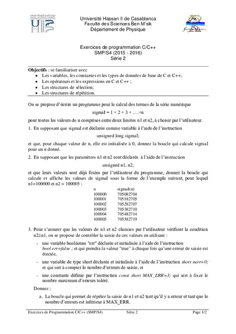 pdf exercices d algorithmique et programmation