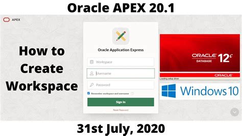 How To Create Workspace In Oracle Apex 201 8k Youtube