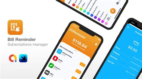 Bill Reminder Manage Your Bills Subscriptions And Money Swiftui Ios Source Code Xcode