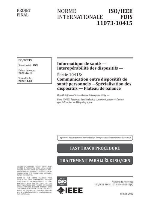 ISO IEEE Health Informatics Device Interoperability Part Personal Health