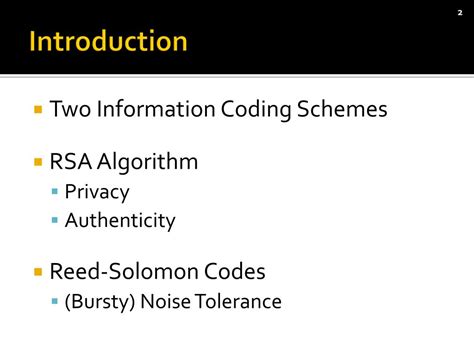 ppt the rsa algorithm and reed solomon codes powerpoint presentation id 1539971