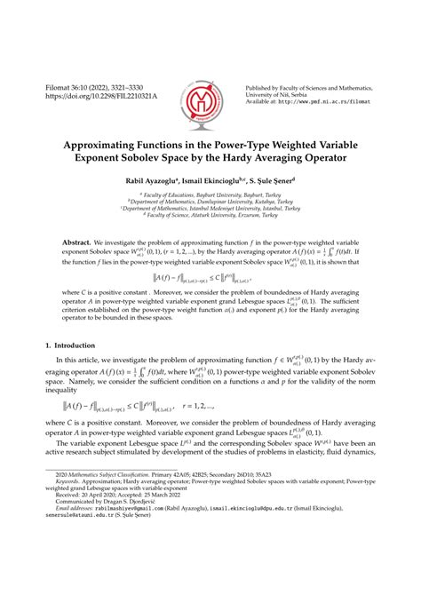 Pdf Approximating Functions In The Power Type Weighted Variable