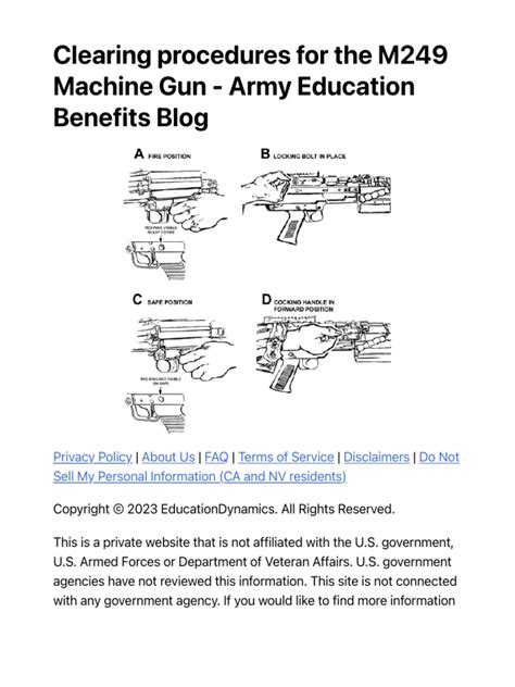 Clearing Procedures For The M249 Machine Gun Army Education Benefits