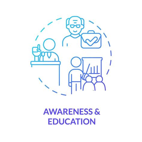 2d Gradient Awareness And Education Thin Line Icon Concept Isolated