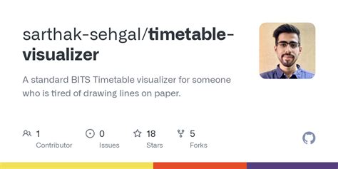 Github Sarthak Sehgaltimetable Visualizer A Standard Bits Timetable