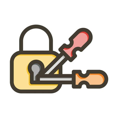 Locksmith Vector Thick Line Filled Colors Icon For Personal And