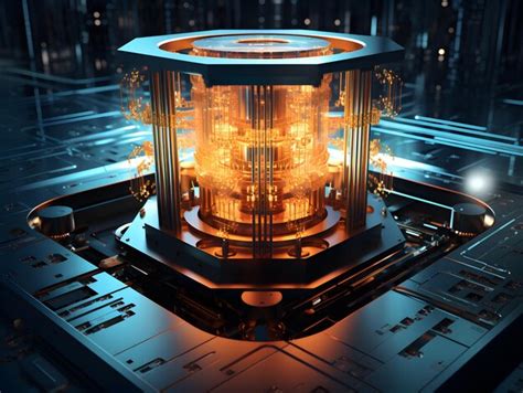Premium Ai Image Cylindrical Data Storage Center Quantum Computing