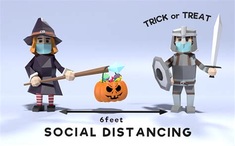 으스스한 할로윈 의상을 입은 아이들은 사탕과 호박을 가진 보호 마스크를 착용하고 있습니다 10월에 대한 스톡 사진 및 기타 이미지 10월 2명 3차원 형태 Istock