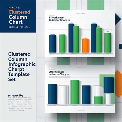 Clustered Column Infographic Chart Design Template Set Compare
