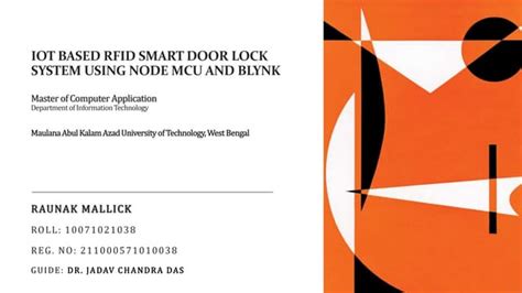 Iot Based Rfid Smart Door Lock System Using Node Mcu Majorpptx