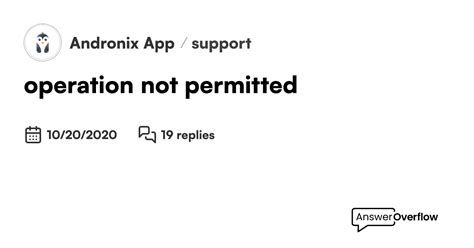 Operation Not Permitted Andronix App