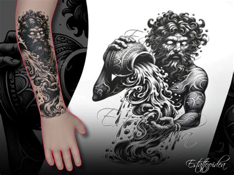 Wassermann Sternzeichen Symbol Tattoo Design