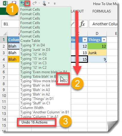 How To Undo Or Redo Multiple Actions How To Excel
