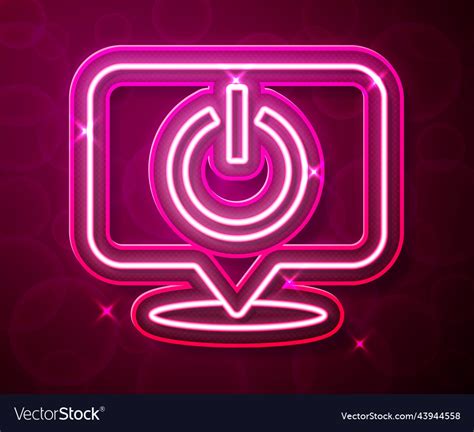 Glowing Neon Line Power Button Icon Isolated Vector Image