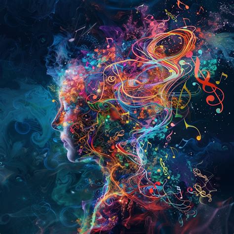 Synesthesia Visualizer Music Notes Forming A Character Art