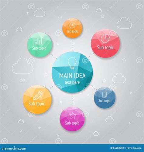 Vector Mindmap Concept Template Stock Vector Illustration Of Develop