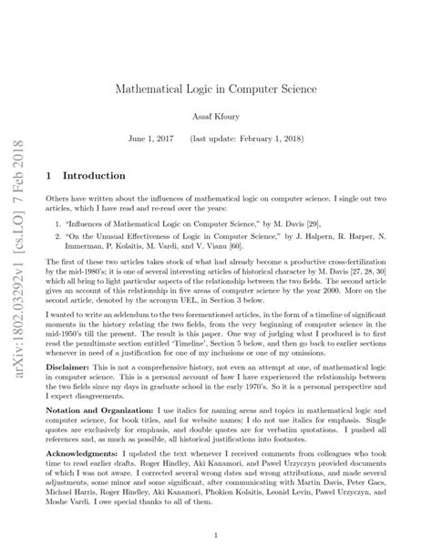 Mathematical Logic In Computer Science Deepai