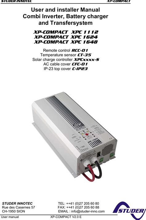 Studer Innotec Xpc 1112 Users Manual User And Installer