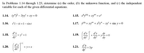 Solved Determine A The Order B The Unknown Function