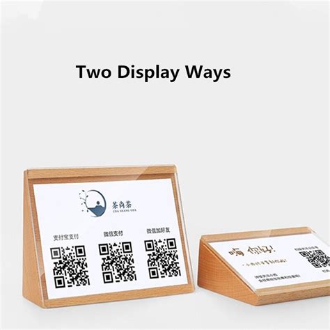80120mm Front Desk Qr Code Sign Display Stand Acr Vicedeal