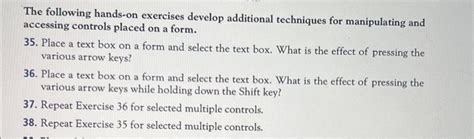 Solved Visual Basicss Controls And Events In Programming Chegg