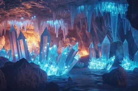 Premium Photo Crystal Caves And Subterranean Rivers Intricate Crystal