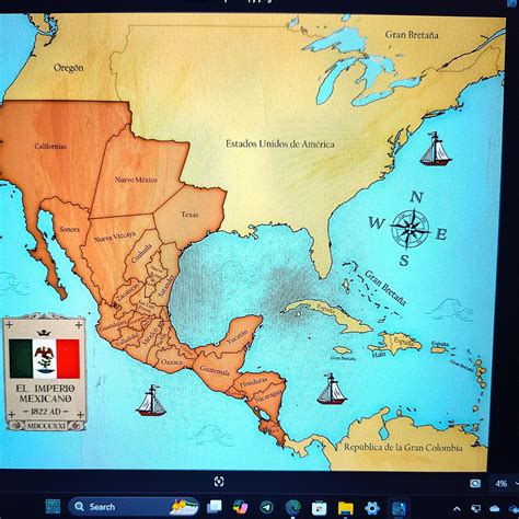 Png Download The Empire Of Mexico 1822 Map Poster Diy Print Your