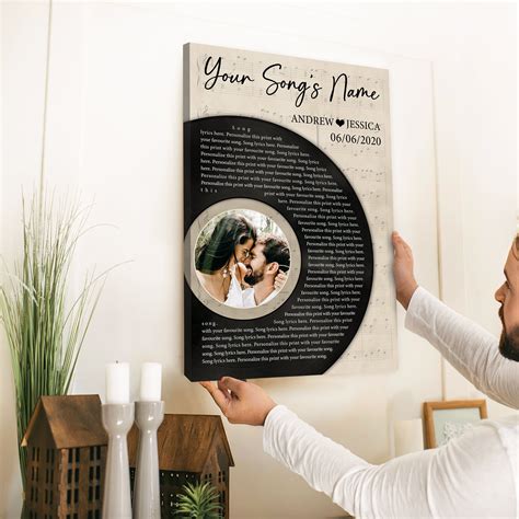 Custom Song Lyrics Poster Wall Art Ts For Husband Wife Custom Vinyl
