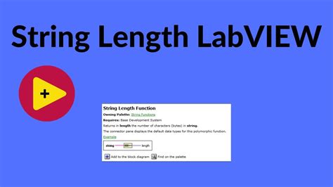 String Length Function Labview Youtube