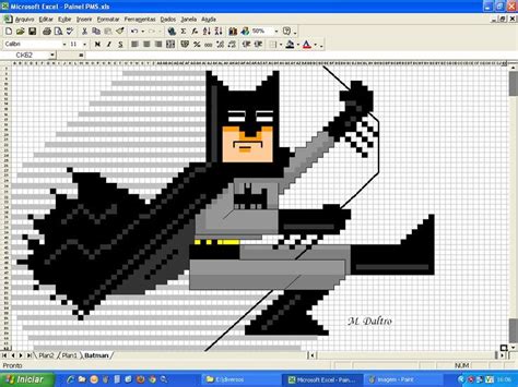 batman eklectica microsoft excel pixel art the