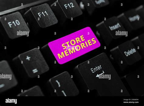Hand Writing Sign Store Memories Business Overview A Process Of Inputting And Storing Data