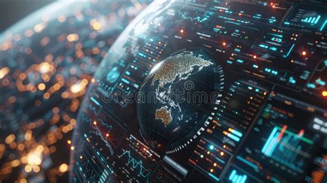 Ai Highlights Real Time Data Points On A 3d Globe Model Showcasing