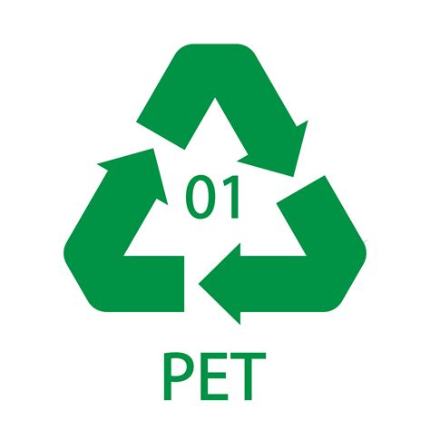 PET 01 Recycling Code Symbol Plastic Recycling Vector Polyethylene