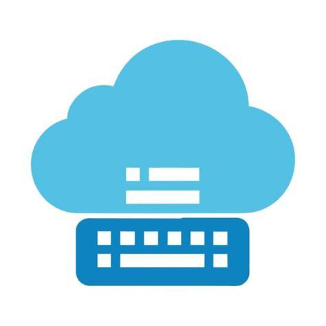 premium vector keyboard with cloud computing icon flat vector