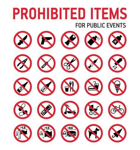 Download Prohibition Signs Collection Security Control In Stadium