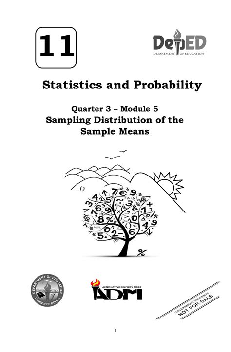 Stat Prob 11 Q3 SLM WK5 MODULES 11 Statistics And Probability Quarter 3 Module 5 Sampling