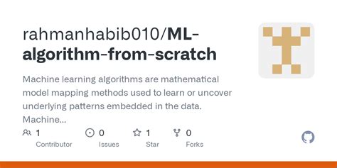 Github Rahmanhabib010ml Algorithm From Scratch Machine Learning Algorithms Are Mathematical