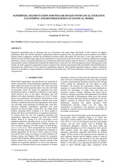 Pdf Superpixel Segmentation For Polsar Images With Local Iterative Clustering And